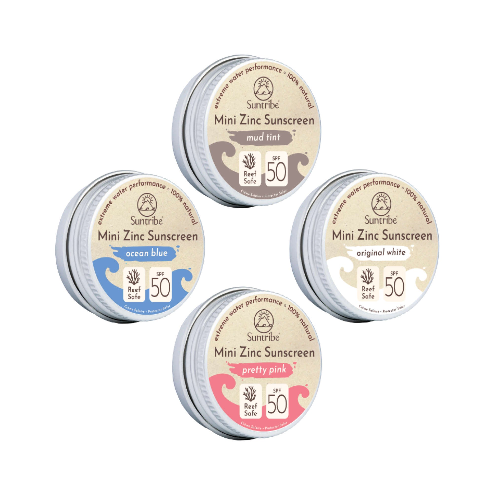 Suntribe Organic Mineral Face & Sport Mini Zinc Sunscreens SPF 50 ...